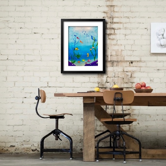 Lou Hobson Art | Art | Original Under The Sea Acrylic Painting 1 X 14 On Foamboard Not Framed ...